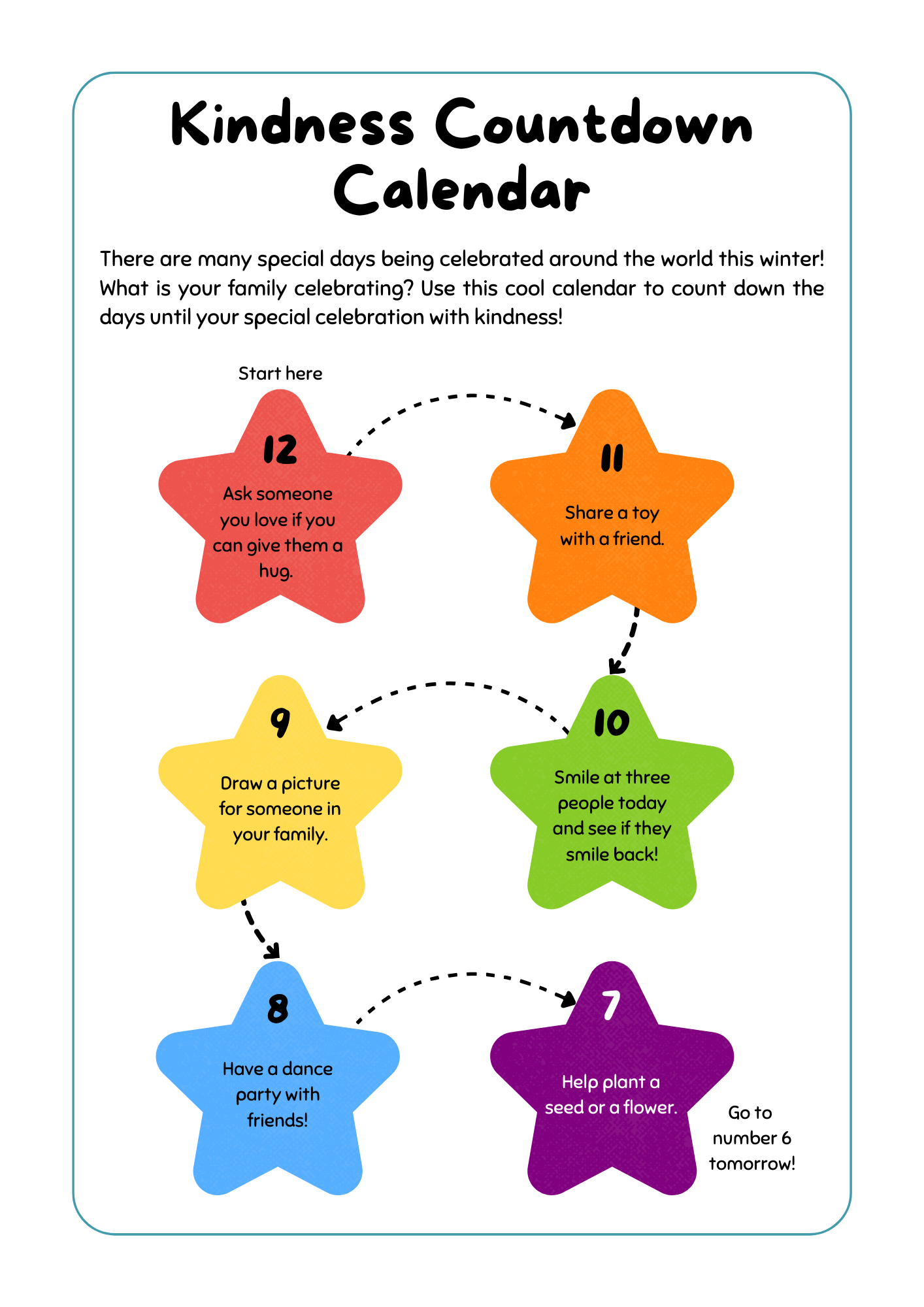 Kindness Countdown Calendar | Bangkok Mothers & Babies International